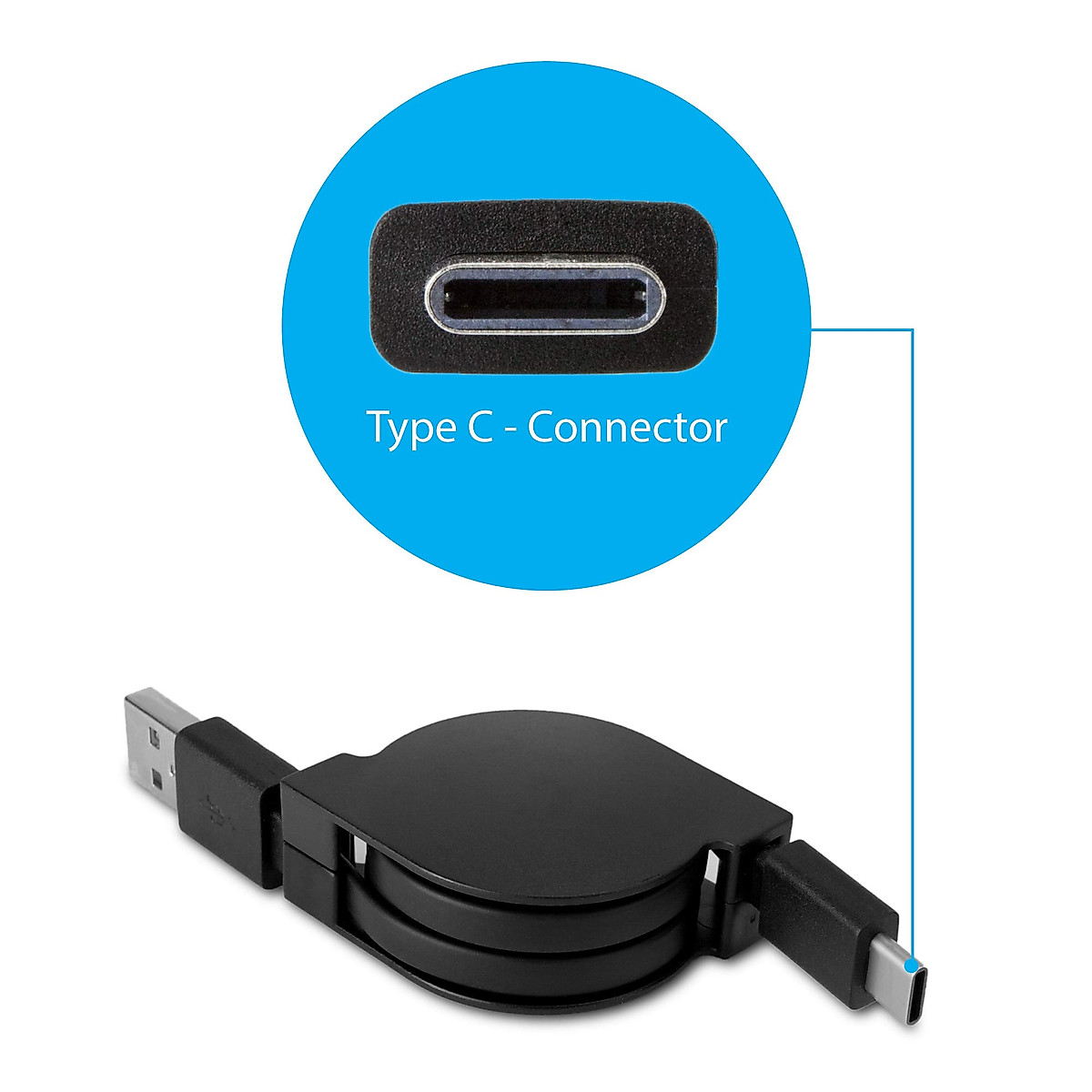 BoxWave Cable Compatible with Oculus Quest - miniSync - USB-A to USB Type-C, Retractable Cable - USB-A to USB Type-C for Oculus Quest