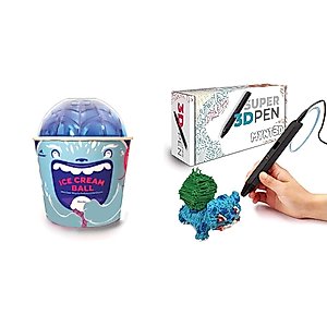 Play and Freeze, Ice Cream Ball- Ice Cream Maker, (77349) & MYNT3D Super 3D Pen, 1.75mm ABS and PLA Compatible 3D Printing Pen