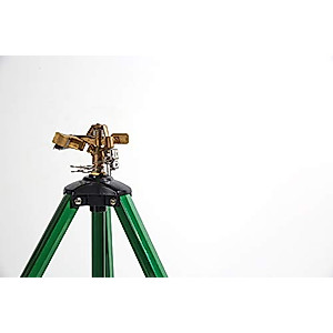 Orbit 58308Z Brass Impact Sprinkler on Tripod Base, Green