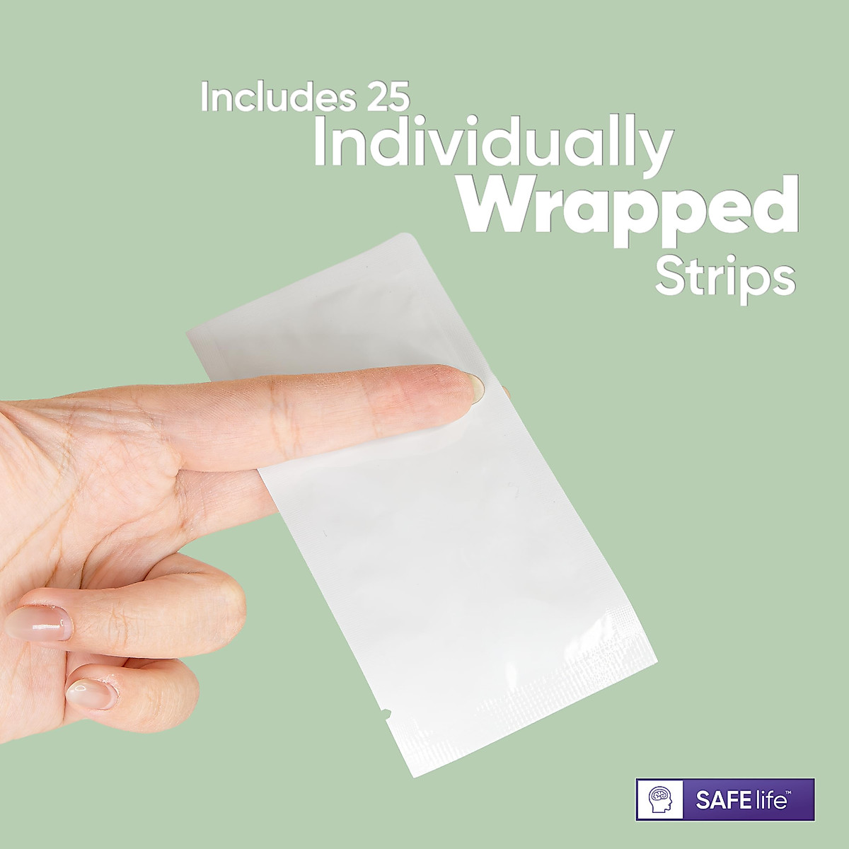 SAFE LIFE Fentanyl Test Strips for Powder, Liquid & Pills - Highly Sensitity Fentanyl Testing Strips Cut-Off Level 10 ng/ml-Powders | Fentanyl Test Kit [25] Pack