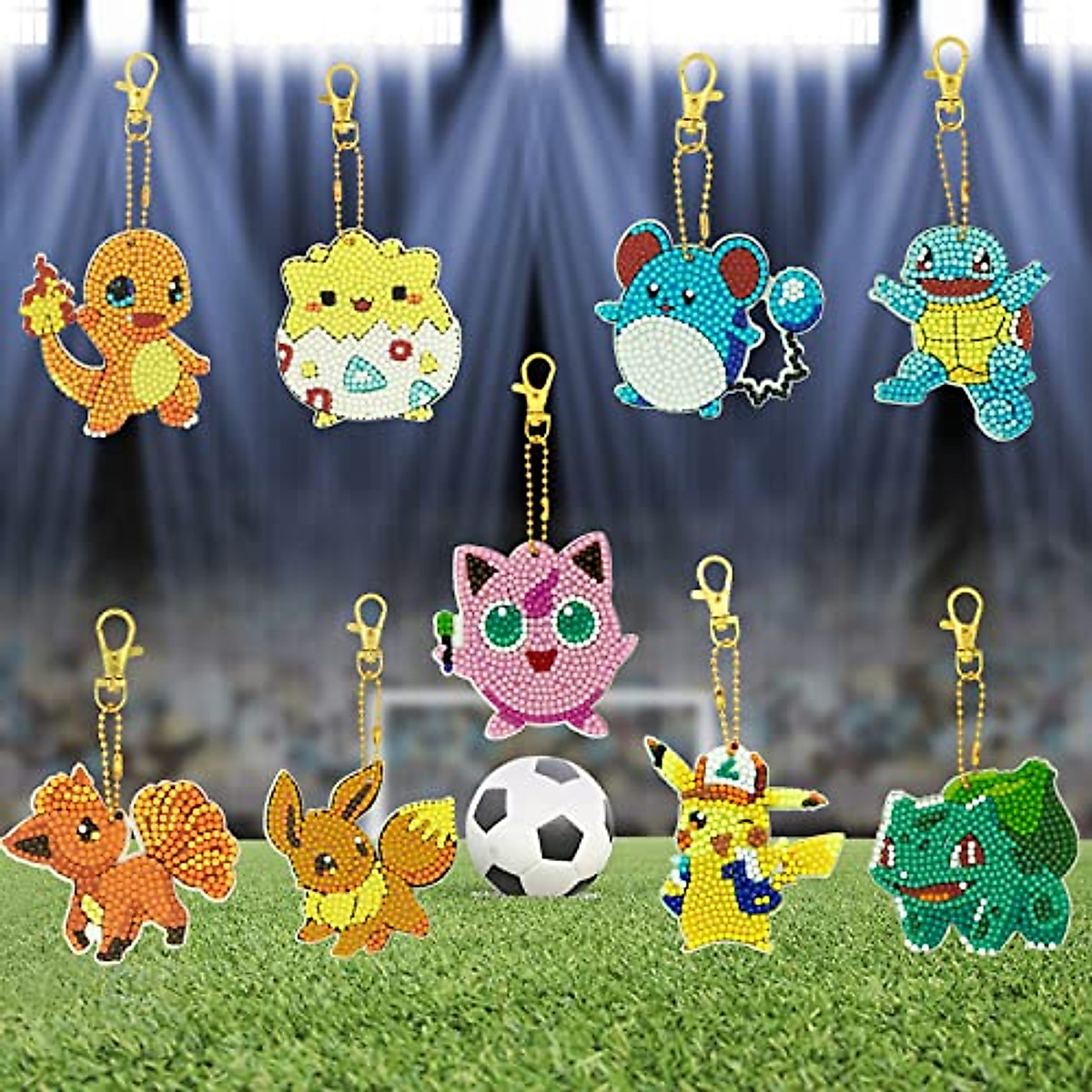 Arts and Crafts for Kids Ages 8-12 - Big 5D Diamond Painting Kits for Beginners - Make Your Own GEM Keychains by Numbers DIY Art & Craft Supplies Creativity Gifts for Girls Boys Ages 3-5 4-6 6-8 10-12