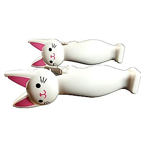 White Cat Style Beach Towel Clips Jumbo Size for Beach Chair, Cruise Beach Patio, Pool Accessories for Chairs, Household Clip, Baby Stroller. by C&H Solutions