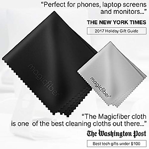 Screen Cleaner Kit - Computer, Laptop & TV Screen Cleaner - Great for Smart TVs, Monitors and Glasses - Comes with 2 MagicFiber Microfiber Cleaning Cloths - Streak Free