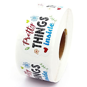 Littlefa 1.5” Pretty Things Inside with Flower Design Stickers,Thank You Stickers,Small Business Stickers, Envelopes Stickers, Gift Bags Packaging 500 PCS