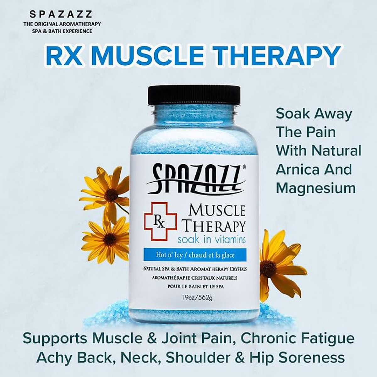Spazazz SPZ-601 RX Therapy Crystals Container Bath Minerals, 19-Ounce, Muscular Therapy Hot N' Icy