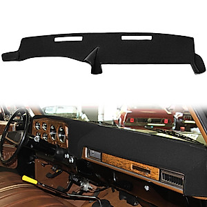 Yiz Dash Cover Mat Custom Fit for 1973-1980 Chevy Chevrolet C10 C20 C30 K10 K20 K30 Suburban K5 Blazer Pickup,GMC Jimmy C/K 15 25 35 1500 2500 Suburban Sierra,Dashboard Pad Carpet(73-80 Black) J74