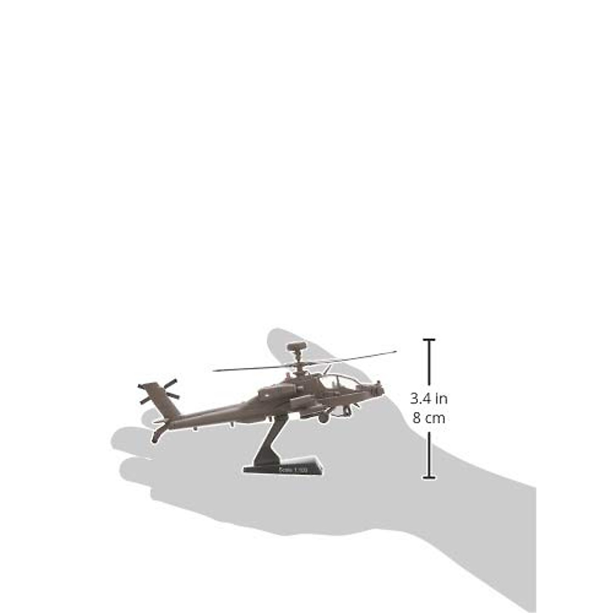 Daron Postage Stamp Boeing AH-64D Apache Longbow 1/100 Scale Diecast Display Model with Stand ,Medium
