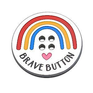 Back To School Gifts Rainbow Brave Gifts for Kids Son Daughter Students Children Worry Anxiety Gifts, First Day of School Gifts Rainbow Brave Button Positive Affirmation Inspirational Pocket Hug Token