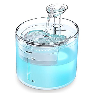 NPET WF100 Cat Water Fountain, 54oz/1.6L Automatic Pet Fountain Cat Water Dispenser with 2 Flow Modes, Light Quiet Pump for Cats (Adapter Not Included)