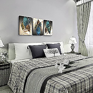 Abstract Canvas Wall Art For Living Room Family Wall Decor For Bedroom Kitchen Artwork Abstract Leaves Canvas Prints Painting Modern Office Wall Pictures Bathroom Home Decorations 12" X 16" 3 Pieces
