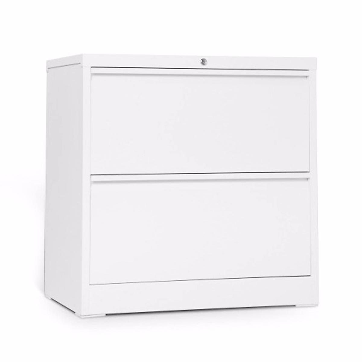 Aobabo 28.3 Inch Long Locking 2 Drawer Anti Tilt Steel Metal Office Storage Filing Cabinet with File Hanging Bar and 2 Keys, White
