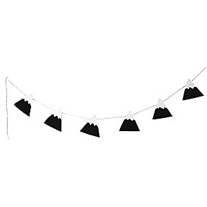 ELLA & MAX Kids Nursery Decor Mountain Garland Banner Black Felt Bunting, Woodland Theme Nursery, Rustic Nursery Decor. Handmade in USA.