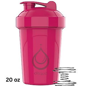 diliqua -4 PACK- 20 oz Shaker Bottles for Protein Mixes | BPA-Free & Dishwasher Safe | 4 small protein shaker bottle | Shaker Cups for protein shakes | Blender Shaker Bottle Pack