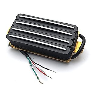 SAPHUE Hot Rail 2-Dual Blade Electric Guitar High Output Track Type Four Coil Humbucker Pickup Black