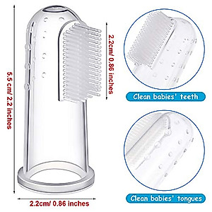 Boao 36 Pcs Baby Finger Toothbrushes with Storage Case Infant Toddlers Teeth Brushes Soft Silicone Baby Tongue Cleaners for Oral Cleaning Tooth Training Supplies