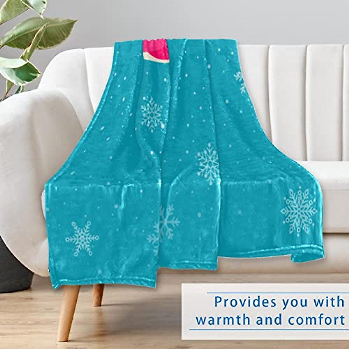 Winter Scarf Llama Prints Soft Warm Cozy Blanket Throw for Bed Couch Sofa Picnic Camping Beach, 150×100cm