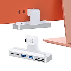 Qwiizlab USB C Hub, 6-in-1 Adapter, USB-C 10Gbps, USB-A 5Gbps, Card Readers 104MB/s, Compatible with iMac 24-inch 2024/2023/2021 M4/M3/M1