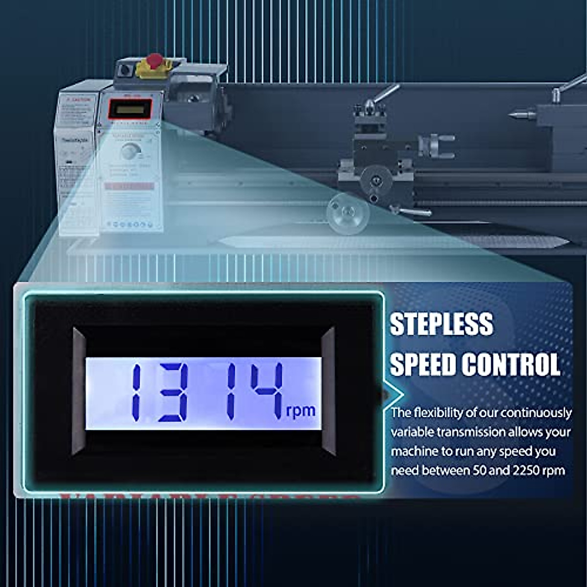 CO-Z 8.7"x29.5" Mini Metal Lathe with 1100W Brushed Motor 5 Turning Tools, Benchtop Metal Lathe with LCD Display 2250rpm Max Variable Speed for Home Machinists Workshop DIY Metalworking Crafts