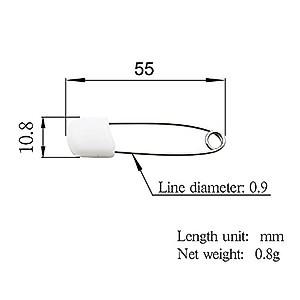 ARTCXC 1Box(100Pcs) White 55mm/ 2.2 Inch Safety Pins Plastic Head Stainless Steel Diaper Pins Safety Locking Cloth Diaper Nappy Pins