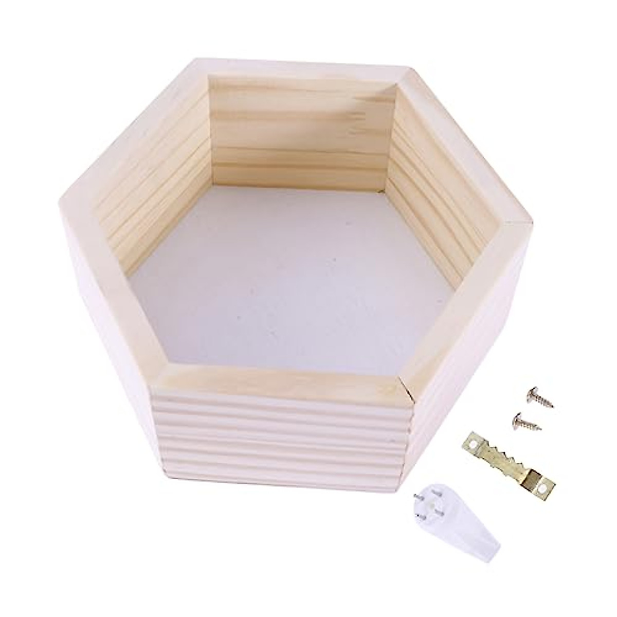 CORHAD Children's Clothing Store Mounted Shelves Kid Room Decor Plants Decor Childrens Clothing Store Rack Rustic Wall Shelf Wall Shelves Hexagonal Shelves Wooden White