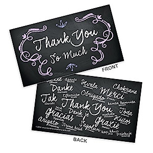 Chalkboard Colored Thank You Business Cards (3.5" x 2.0") with smooth satin finish - Box of 100 Cards