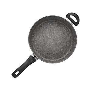 BALLARINI Parma by HENCKELS 3.8-qt Nonstick Saute Pan with Lid, Made in Italy , Durable and Easy to clean, Granite