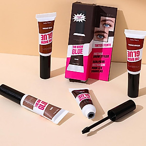 2Pack Tinted Eyebrow Mascara Gel Set,Black Long Lasting Waterproof Transfer-proof Eyebrow Cream,Eyebrow Brush With Color Fast Sculpt to Fill in Eyebrows Thickening Tint-Cruelty Free