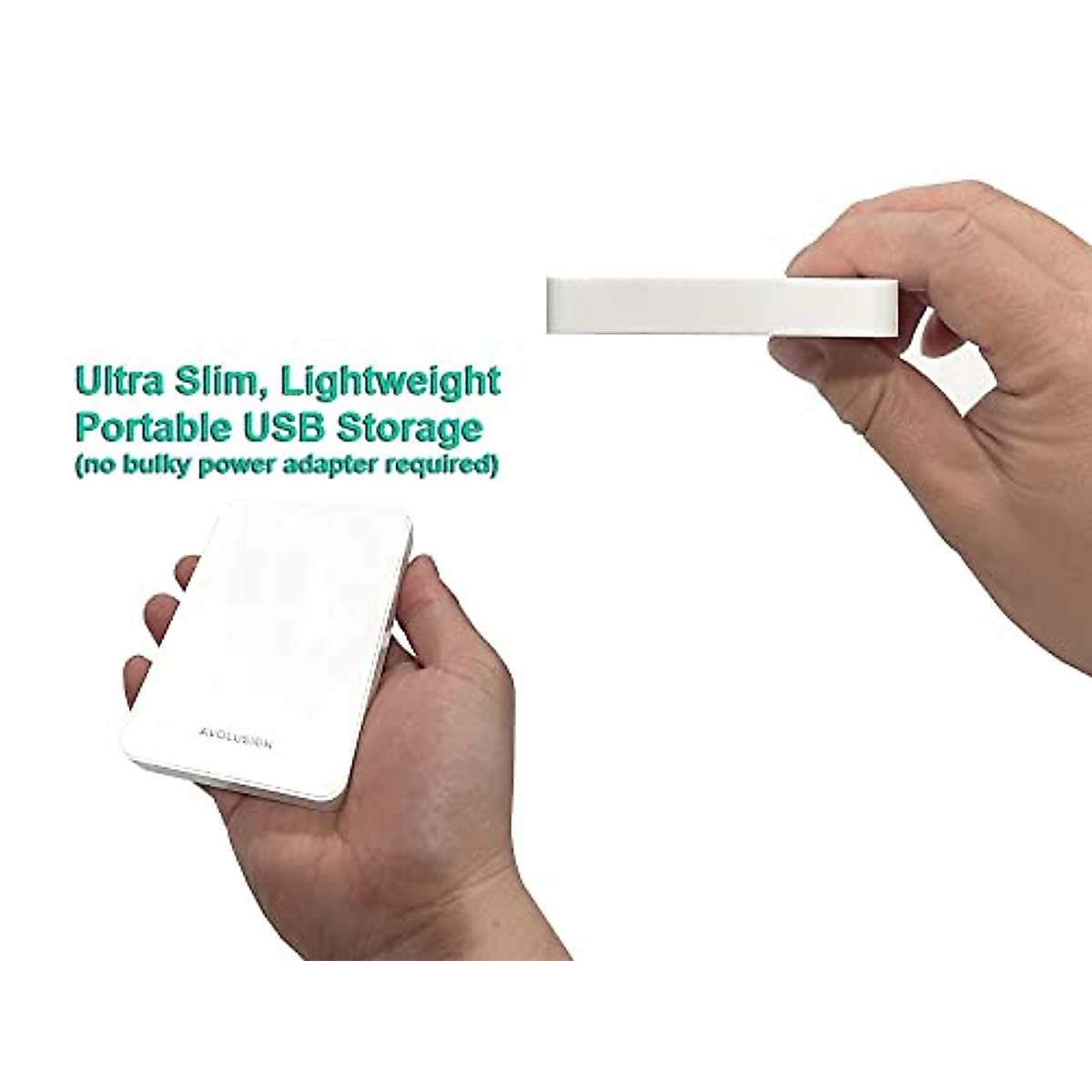 Avolusion Z1-S USB 3.0 Portable External Gaming Hard Drive - White (for PS5, Pre-Formatted) - 2 Year Warranty (1TB)