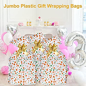 WXJ13 3 Packs 56"Jumbo Plastic Gift Wrapping Bags, Giant Present Bag Baby Shower, Extra Large Gift Sack Baby Shower, Plastic Gift Bags for Girl Boy Birthday Wedding Father's Day Graduations Holiday（Style 2）