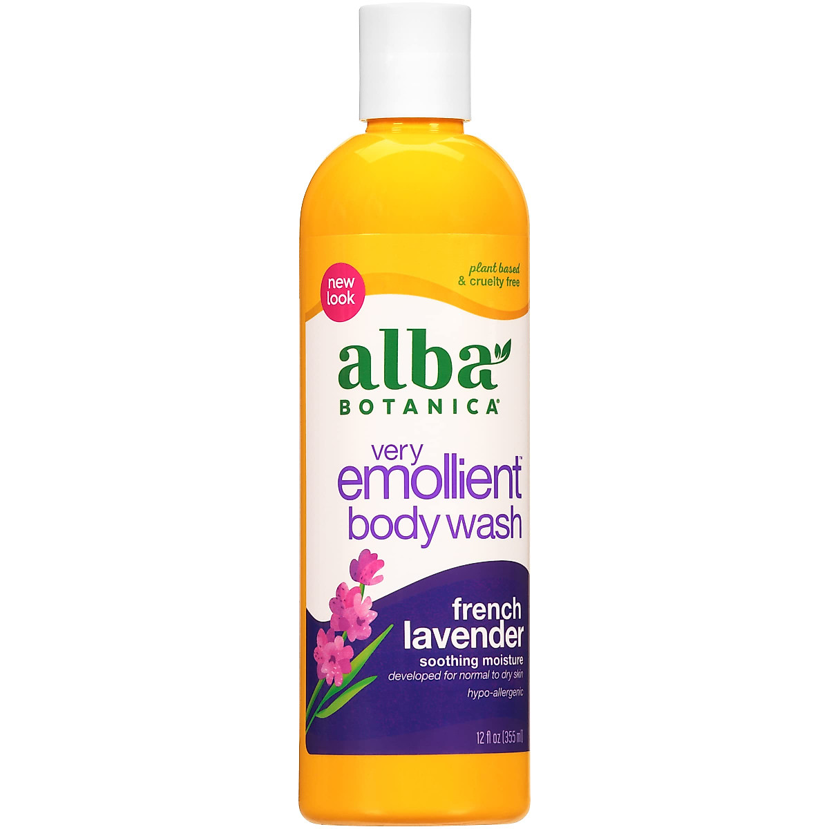 Alba Botanica Very Emollient Body Wash, French Lavender, 12 Oz