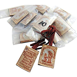 Traditional Brown Scapular Pack Wool Mount Carmel Scapulars with Gift Bag Dozen Bulk Set of 12
