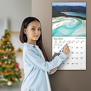 MICASA Wonders of the Earth 2024 Wall Calendar 12 Month | 12" x 24" Open | Thick & Sturdy Paper | Giftable | Calendar 2024