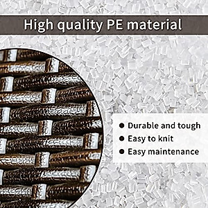 Brown Woven Rattan, Plastic PE Wicker Repair Material for Garden Chair Coffee Table Patio Furniture Storage Basket Hand-Woven DIY Material (around 220ft)