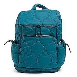 Vera Bradley Featherweight Commuter Backpack Travel Bag, Peacock Feather