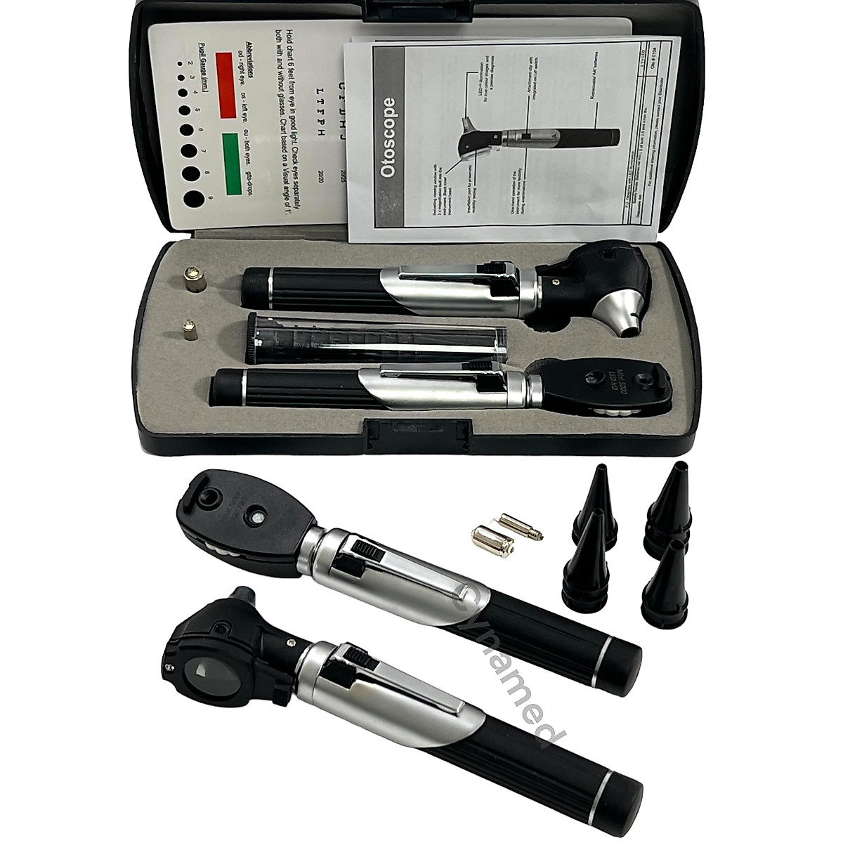 Cynamed - Diagnostix Bright White Led Otoscope Set with Accessories-Multi-Function Otoscope Student Set-Hard Case