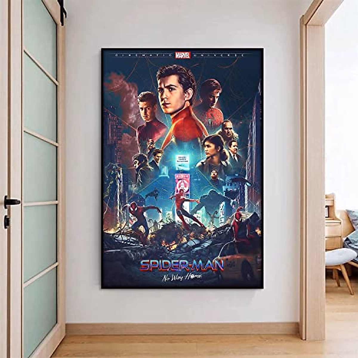 ZUOSH Superhero Spiderman No Way Home Spiderman Movie Poster Spiderman Canvas Wall Art HD Print for Living Room Bedroom Playroom Wall Art Decor Give Kids Boys Room Decor Gift 16x24 Inch Unframed