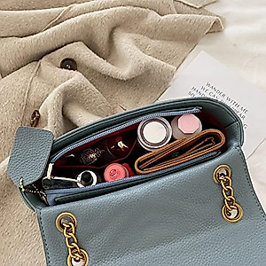 Seagloca 9.4" Women's PU Leather Quilted GG Messenger Shoulder Bag Purse Chain Handbag Crossbody Bag (White