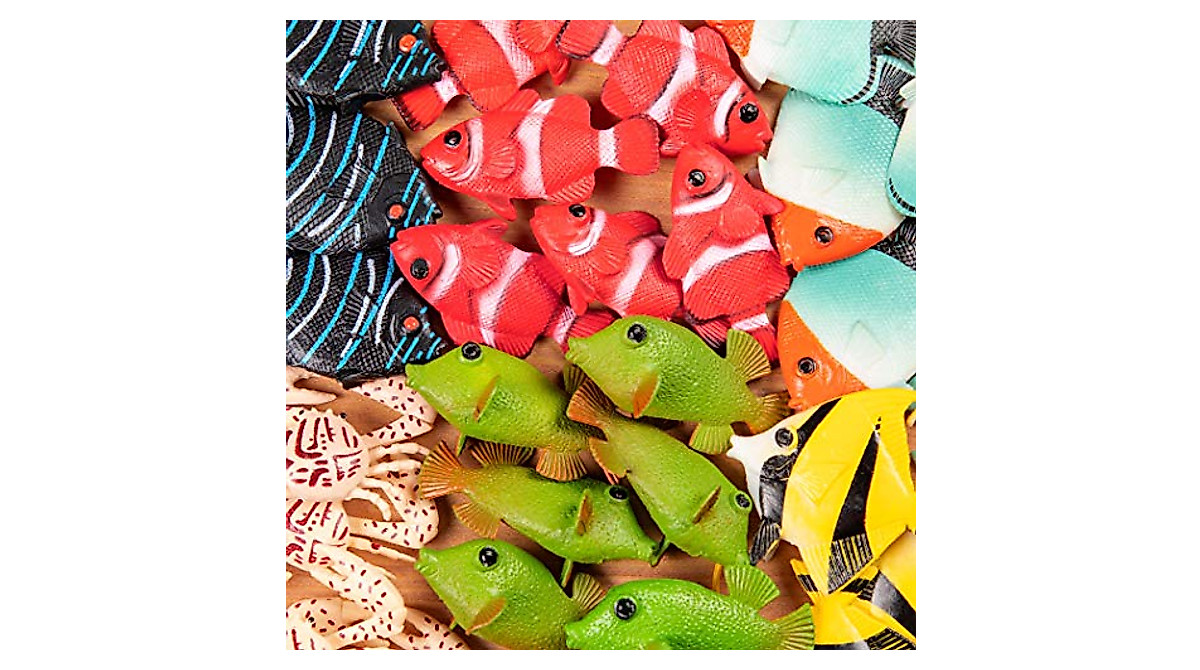 Tropical Fish & Crabs Toy Set - 60 Mini Figures for Kids 3+