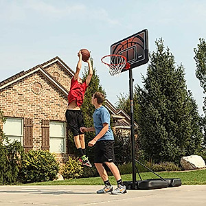Lifetime 90040 Height Adjustable Portable Basketball System, 44 Inch Backboard, Black/Orange