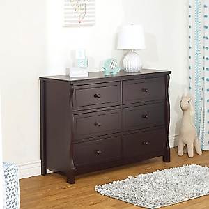 Sorelle Furniture Princeton Baby Dresser – Dresser for Nursery, Kids Bedroom Furniture, Dresser Drawers, Storage for Child’s Room with Drawers, Nursery Furniture for Infant-Espresso