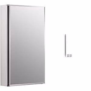 Kohler K-CB-CLC1526FS Frameless 15 inch x 26 inch Aluminum Bathroom Medicine Cabinet; Recess or Surface Mount and NA Medicine Cabinet Joining Kit