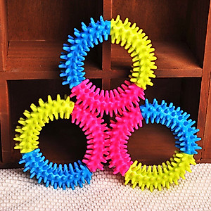 Shuohu Dog's Thorn Ring Chew Toy Rubber Spiny Multicolor Circle Non-Toxic Dental Healthy Training Toys