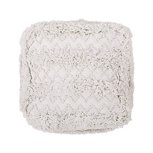Christopher Knight Home Anna Boho Fabric Cube Pouf, White