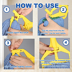 3Packs Mop Head Replacement Heavy Duty Commercial Mop Head Replacement, Reusable Mop Head Refills-Replacement Mop Heads Mop Head Replacement for Home, Highly Absorbent,Industrial and Commercial Use