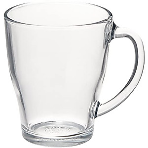 Duralex Made In France Cosy Glass Mug (Set of 6), 12.37 oz, Clear
