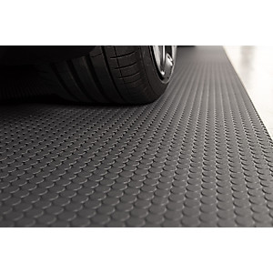 G-Floor Seamless Sheet Vinyl Shed Flooring Cover with Bonded Fibrous Backing - Small Coin Pattern (8' x 8', Slate Grey)