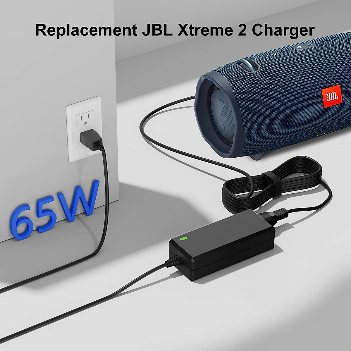 Replacment for JBL Xtreme 2 Charger Compatible with JBL Boombox, Xtreme, Extreme Portable Wireless Bluetooth Waterproof Speaker 8.8FT 19V Replacment for JBL Speaker Power Cord
