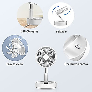 CooCoCo Rechargeable Oscillating Standing Fan with Remote Control,4 Speed Settings & 7200mAh Battery,Portable Fan,USB Desk Fan,Ideal Gift for Bedroom,Office,Travel,Camping and Outdoor Activities