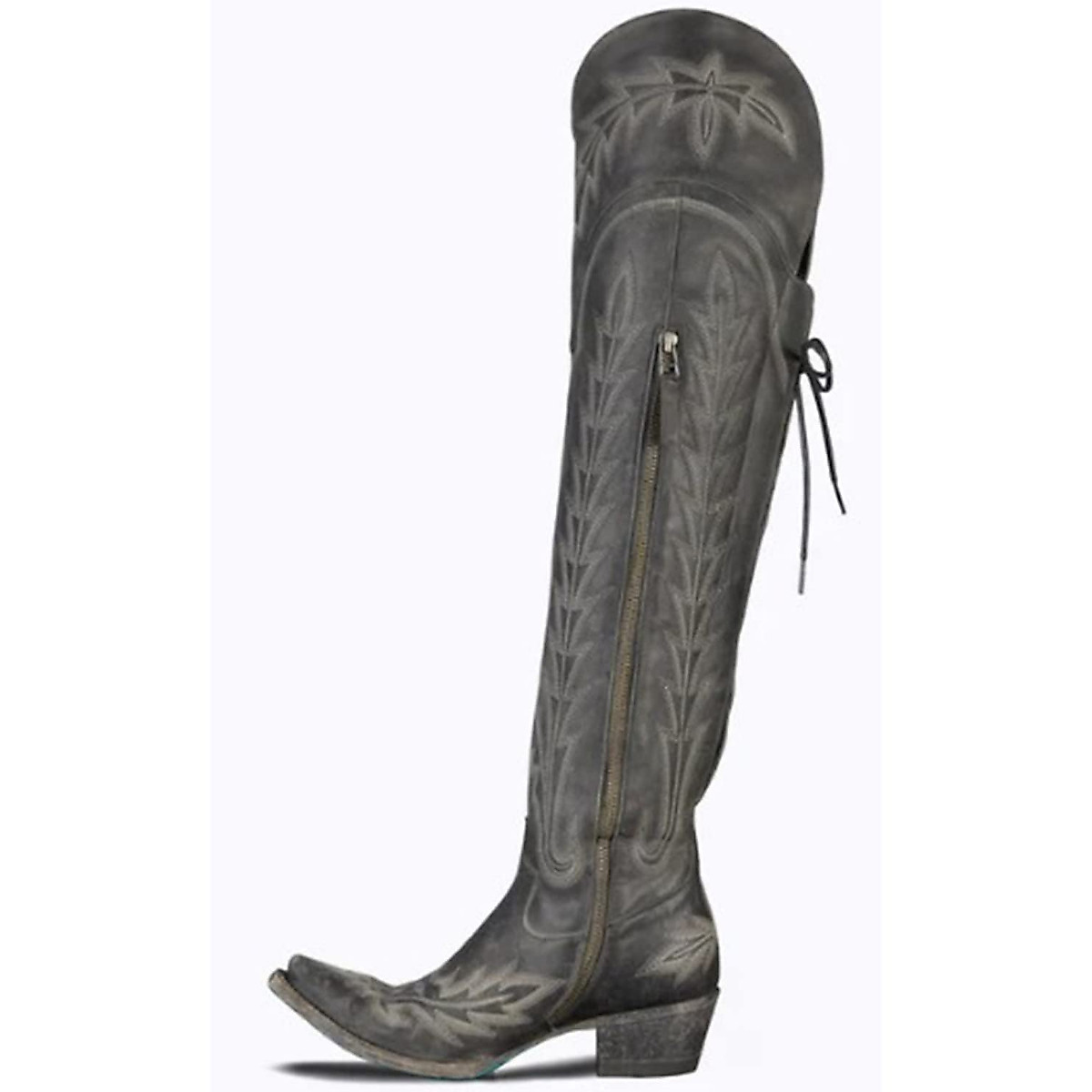 Lane Women's Lexington Leather Tall Western Boot Snip Toe Jet Black 9 M US