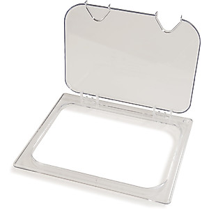 Carlisle FoodService Products CFS 10239Z07 EZ Access Hinged Lid with Handle and Notch, Half Size, Clear